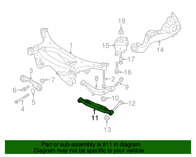 55110-1KD0A - Trailing Arm 2011-2017 Nissan Juke | Nissan Parts ...