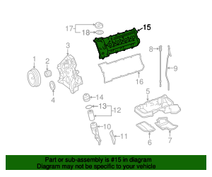 156-016-20-05 - Valve Cover 2007-2015 Mercedes-Benz | Mercedes-Benz USA ...