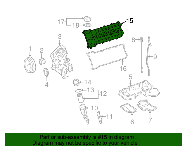 2007-2015 Mercedes-Benz Engine Valve Cover 156-016-19-05 ...