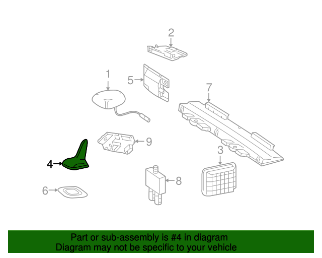 2218205975649999 - Radio Antenna Assembly 2007-2015 Mercedes-Benz ...