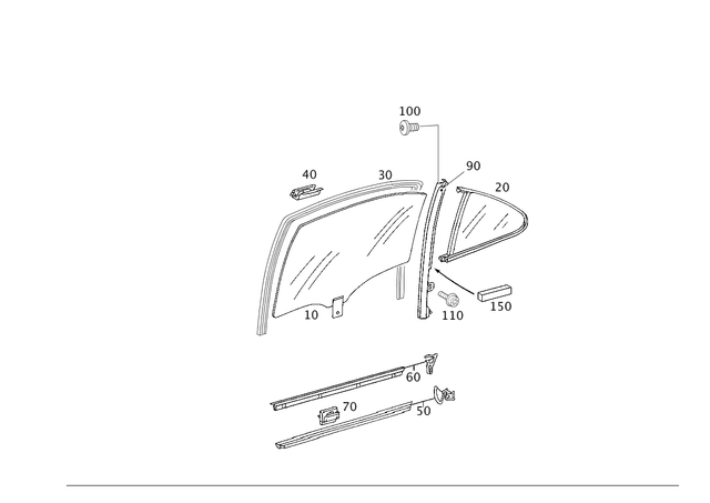 2001-2006 Mercedes-Benz Glass Pane 220-730-07-20 | German Auto Parts Source
