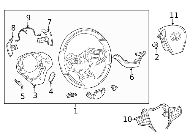 2019-2024 Lexus Steering Wheel Transmission Shift Control Switch 84610 ...