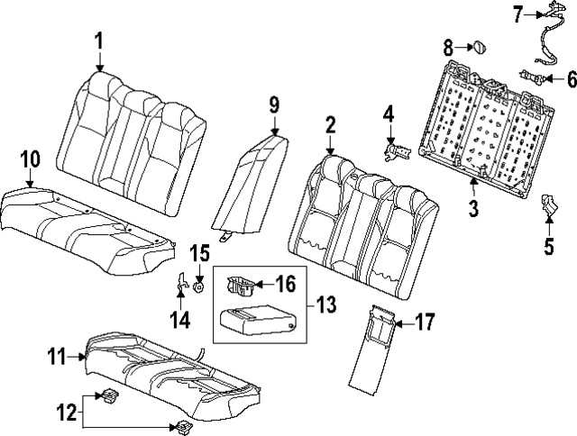 82180-30A-AA1ZB - Armrest 2023-2024 Honda Accord | Honda Parts Online