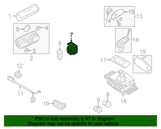 2011-2018 Audi Electronic Parking Brake Control Switch 4H1-927-225-C ...