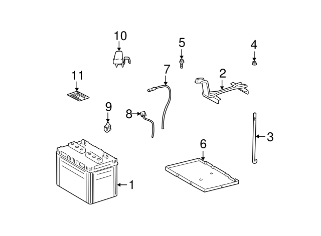 74404-48020 - Battery Hold Down 2001-2007 Toyota Highlander ...