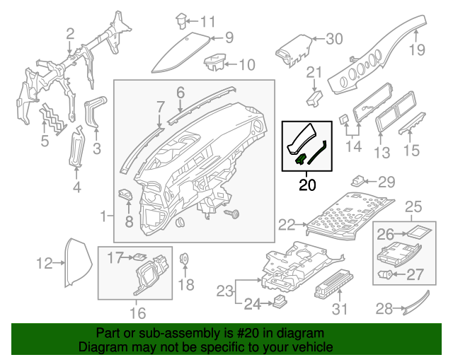 222-680-07-71 - Trim Molding 2014-2020 Mercedes-Benz | Mercedes-Benz ...
