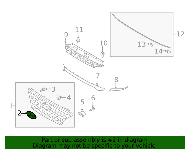 2019-2020 Hyundai Santa Fe Grille Emblem 86300-S2100 | AutoNationParts.com