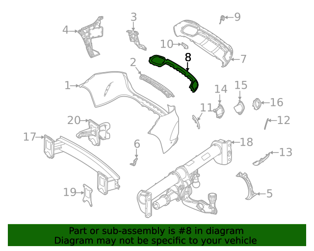2020-2023 Mercedes-Benz Bumper Cover Spacer Panel 167-885-28-03 | MB Parts Center