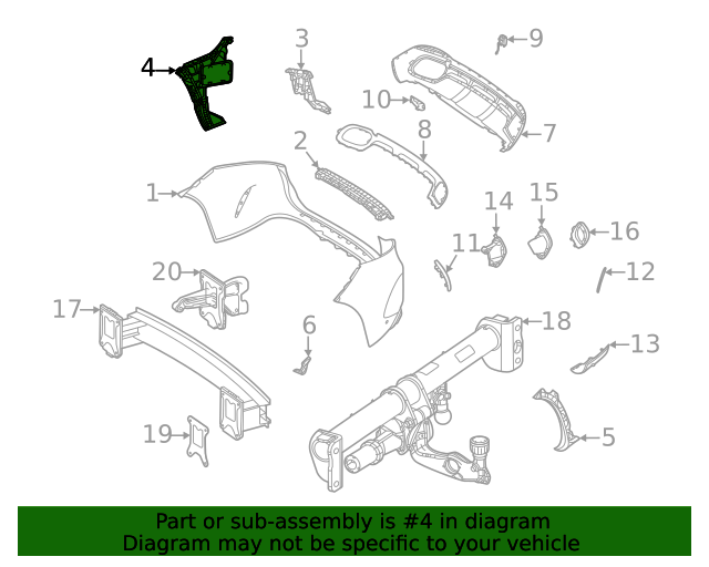 167-880-20-07 - Side Bracket 2020-2023 Mercedes-Benz | Mercedes-Benz ...