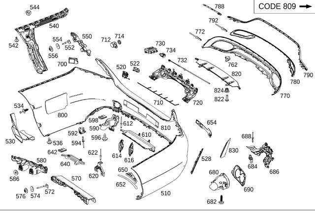 2015-2020 Mercedes-Benz Cover, Bumper Area 205-880-36-24 | Mercedes ...