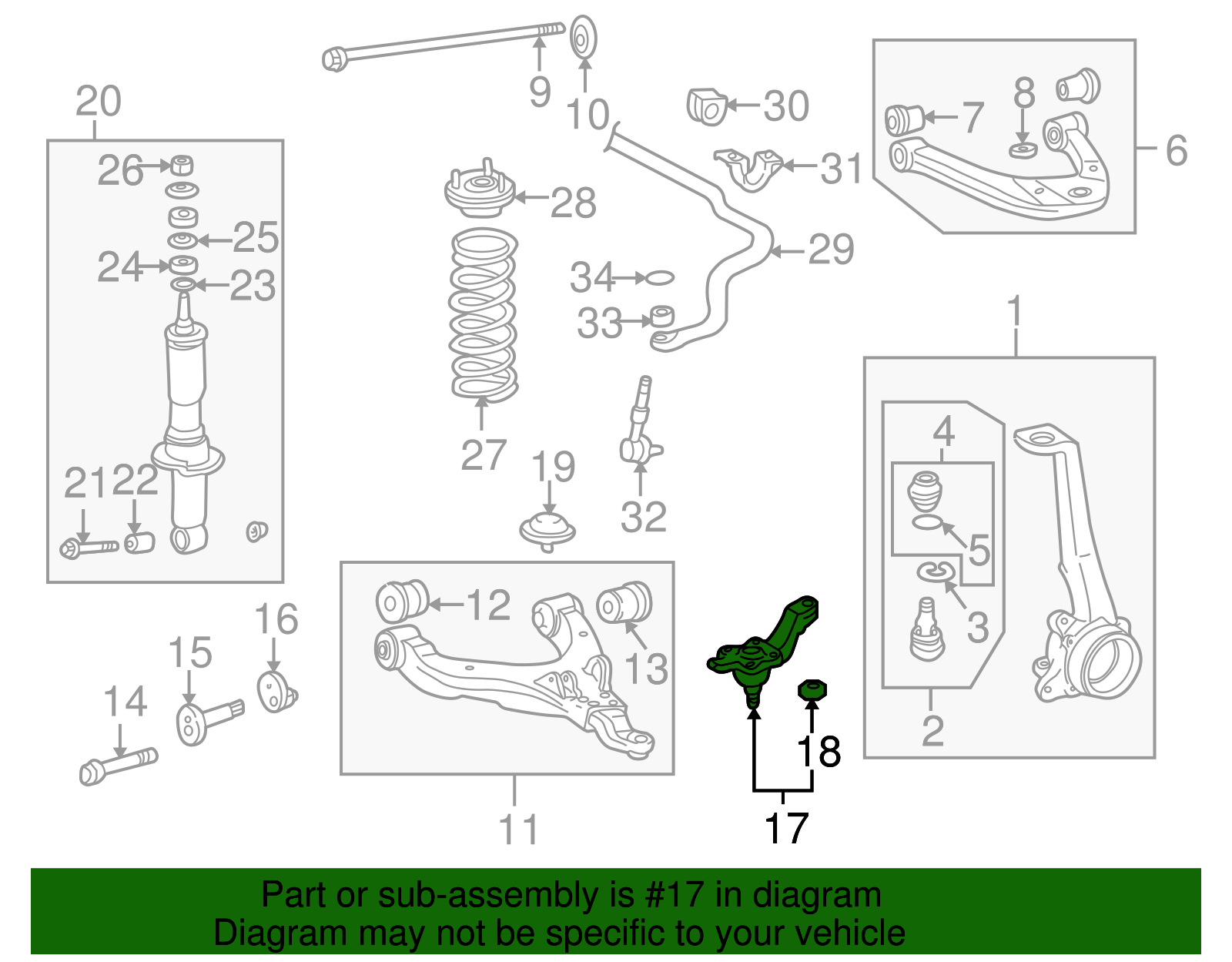 Toyota Parts Suspension Ball Joint (Right, Front, Lower) 43330-39835 ...