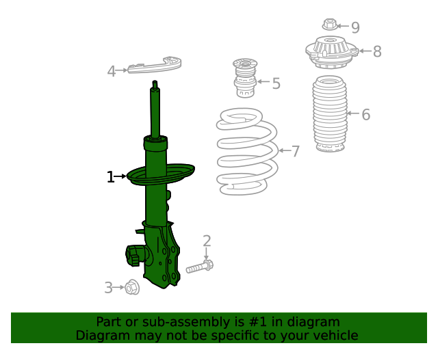 Genuine OEM Front Driver Side Suspension Strut Assembly Part# 84578467 ...