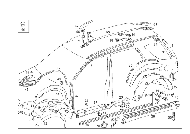 1998-2005 Mercedes-Benz Trim 163-690-34-40 | MB OEM Parts
