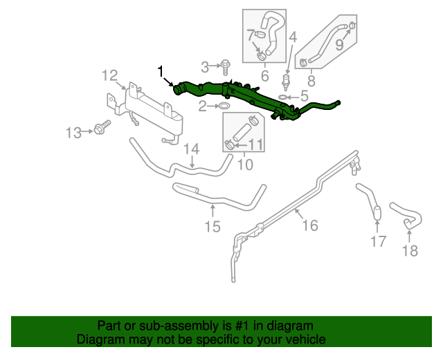2015-2019 Subaru Water Pipe 14050AB02A | Subaru Online Parts