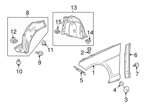 Ft Fender Liner - Part #212-690-54-30 | Mercedes Parts Center