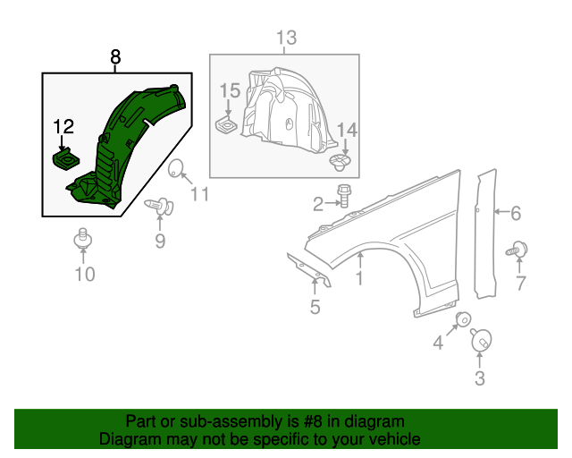 2014-2016 Mercedes-Benz Ft Fender Liner 212-690-54-30 | World Mercedes ...