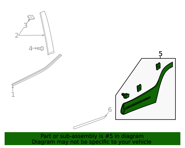 2018-2022 GMC Terrain Black Rear Driver Side Door Molding 84538084 ...