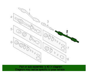 49501-4D001 - CV Axle Assembly 2007-2008 Hyundai Entourage ...