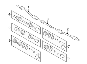 49501-4D001 - CV Axle Assembly 2007-2008 Hyundai Entourage ...