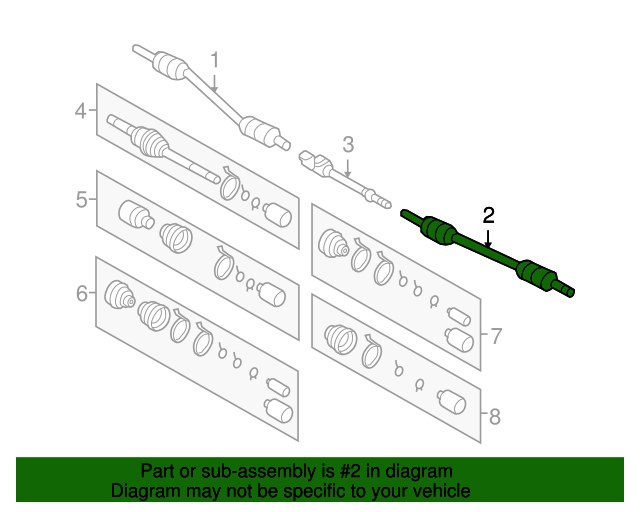 49501-4D001 - CV Axle Assembly 2007-2008 Hyundai Entourage ...