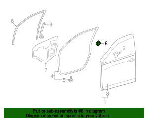 2006-2008 Toyota RAV4 Door Weather-Strip Clip 67867-32060 | Toyota ...