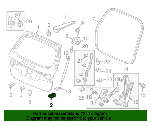 74829-S3V-A00 - Stopper, Tailgate - 2002-2017 Honda | Genuine Honda Parts