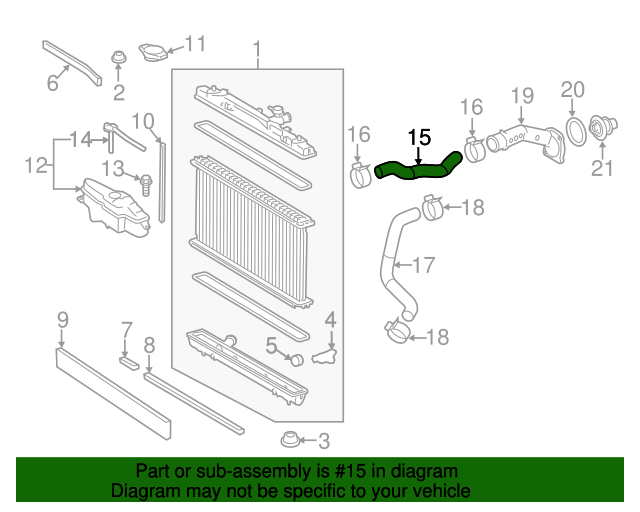 2012-2018 Toyota Upper Hose 16571-0P250 | OEM Parts Online