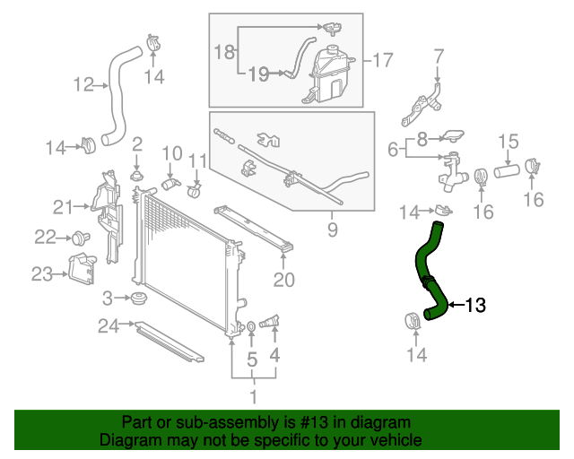16573-0P020 - Radiator Hose - 2018-2024 Toyota | OEM Genuine Toyota Parts