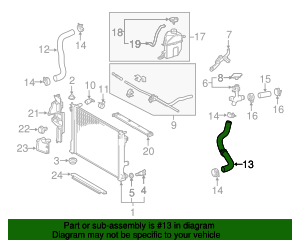 2018-2024 Toyota Radiator Hose 16573-0P020 | Toyota Parts Center