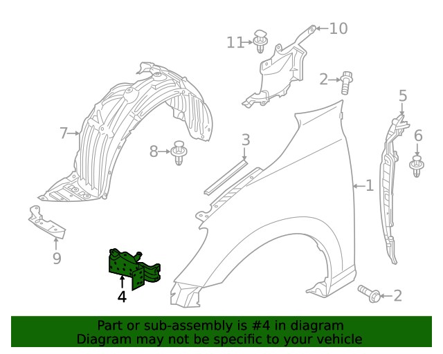 53813-WB002 - Fender Front Bracket - 2016-2020 Toyota | OEM Genuine ...