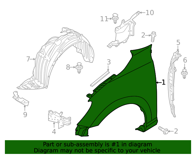 2016-2020 Toyota Fender 53812-WB002 | Frank Toyota Parts
