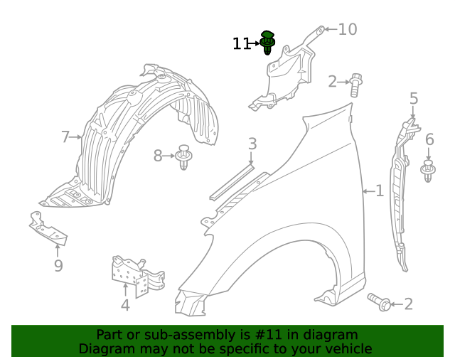 2016-2020 Toyota Splash Shield Clip 90118-WB048 | Toyota Parts Center