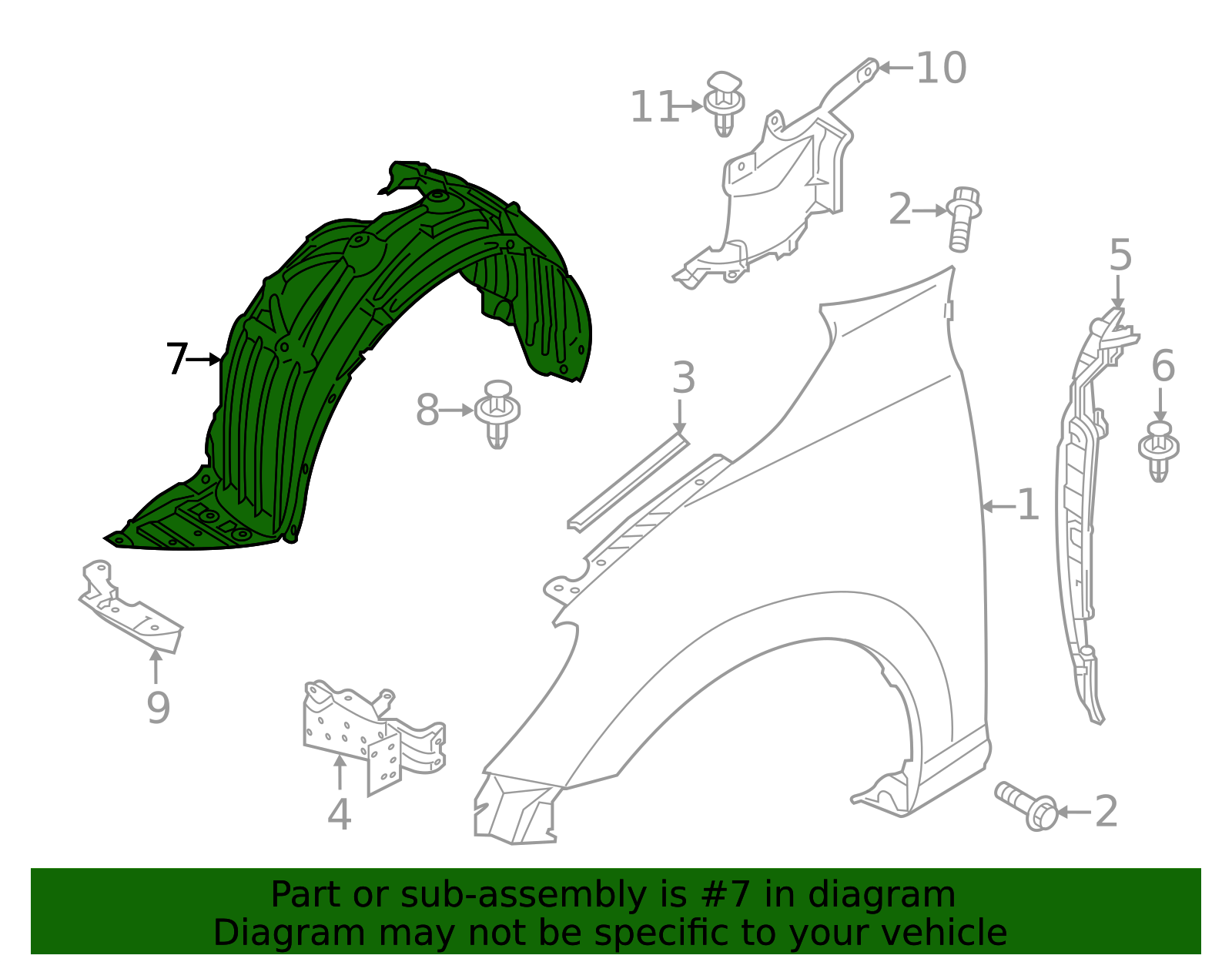 2016-2020 Toyota Fender Liner 53876-WB001 | OEM Parts Online
