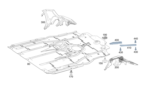 Engine Compartment Panelling, Gasoline Vehicles for 2021 Mercedes-Benz ...