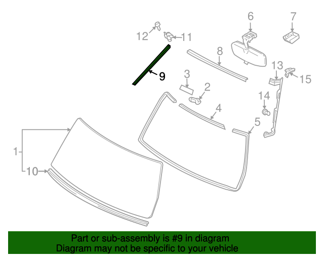 2007-2014 Toyota FJ Cruiser Windshield Molding (Left, Right) 75532 ...