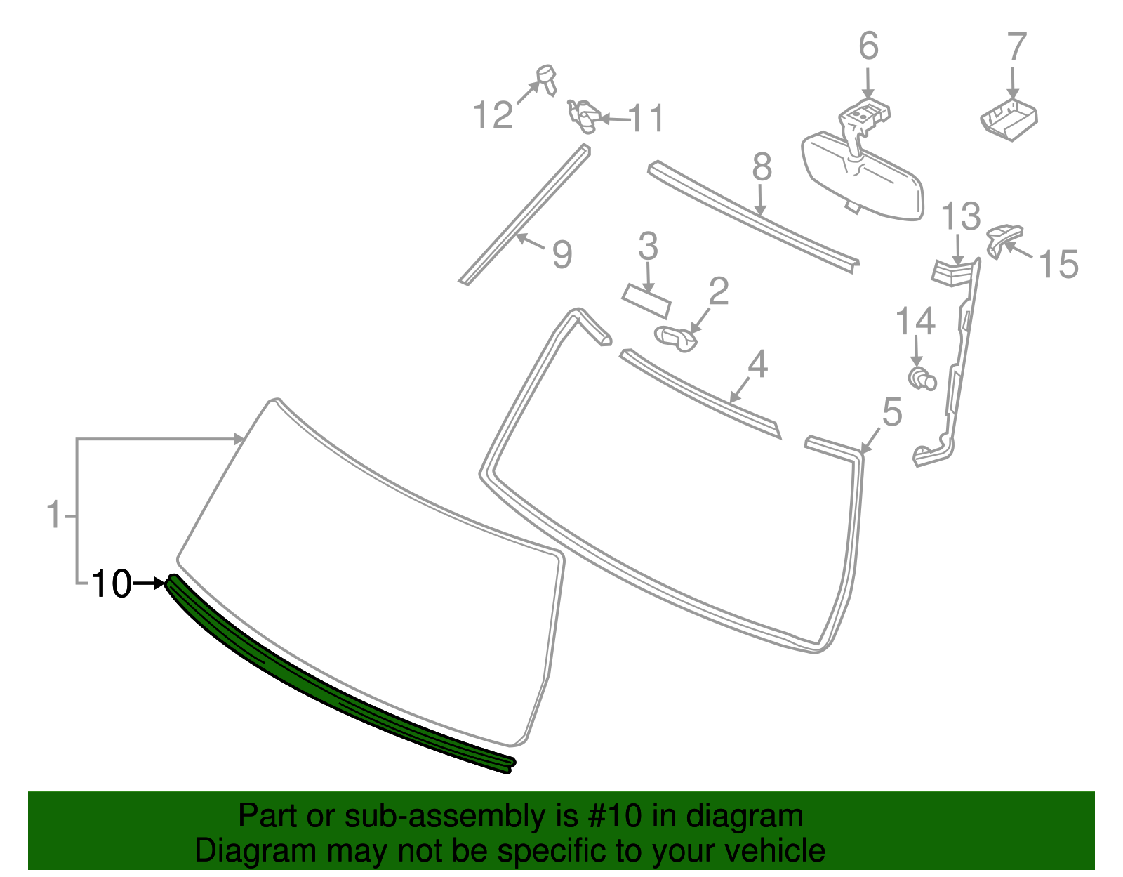 Genuine Toyota Windshield Molding (Lower) part# 75535-35011 for 2007 ...