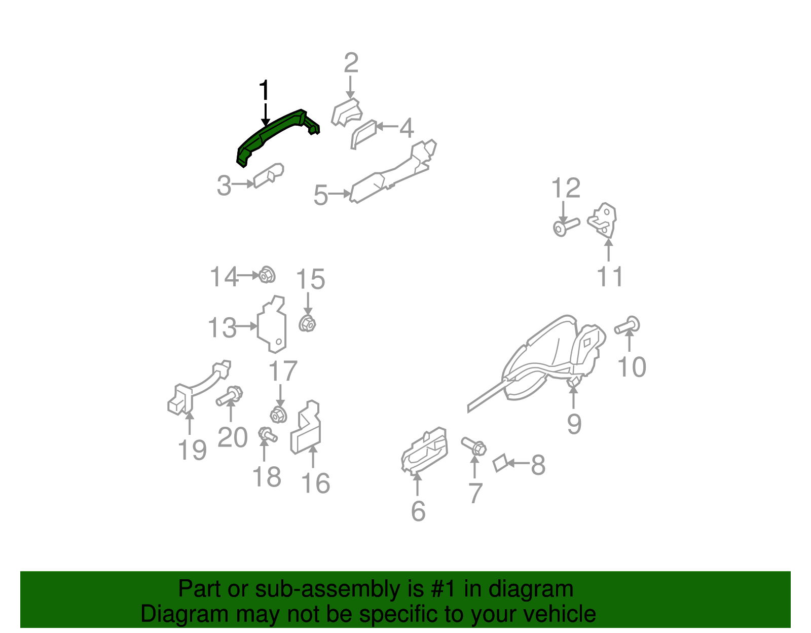 2003-2015 Nissan Handle, Outside 80640-CA012 | OEM Parts Online