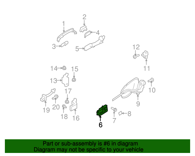80670-JM00A - Handle, Inside 2008-2015 Nissan | Nissan Parts ...