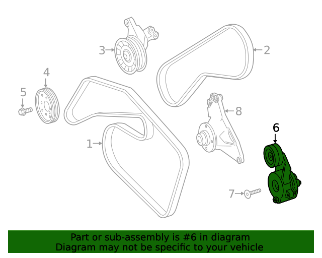 642-200-13-70 - Accessory Drive Belt Tensioner Assembly 2007-2022 ...