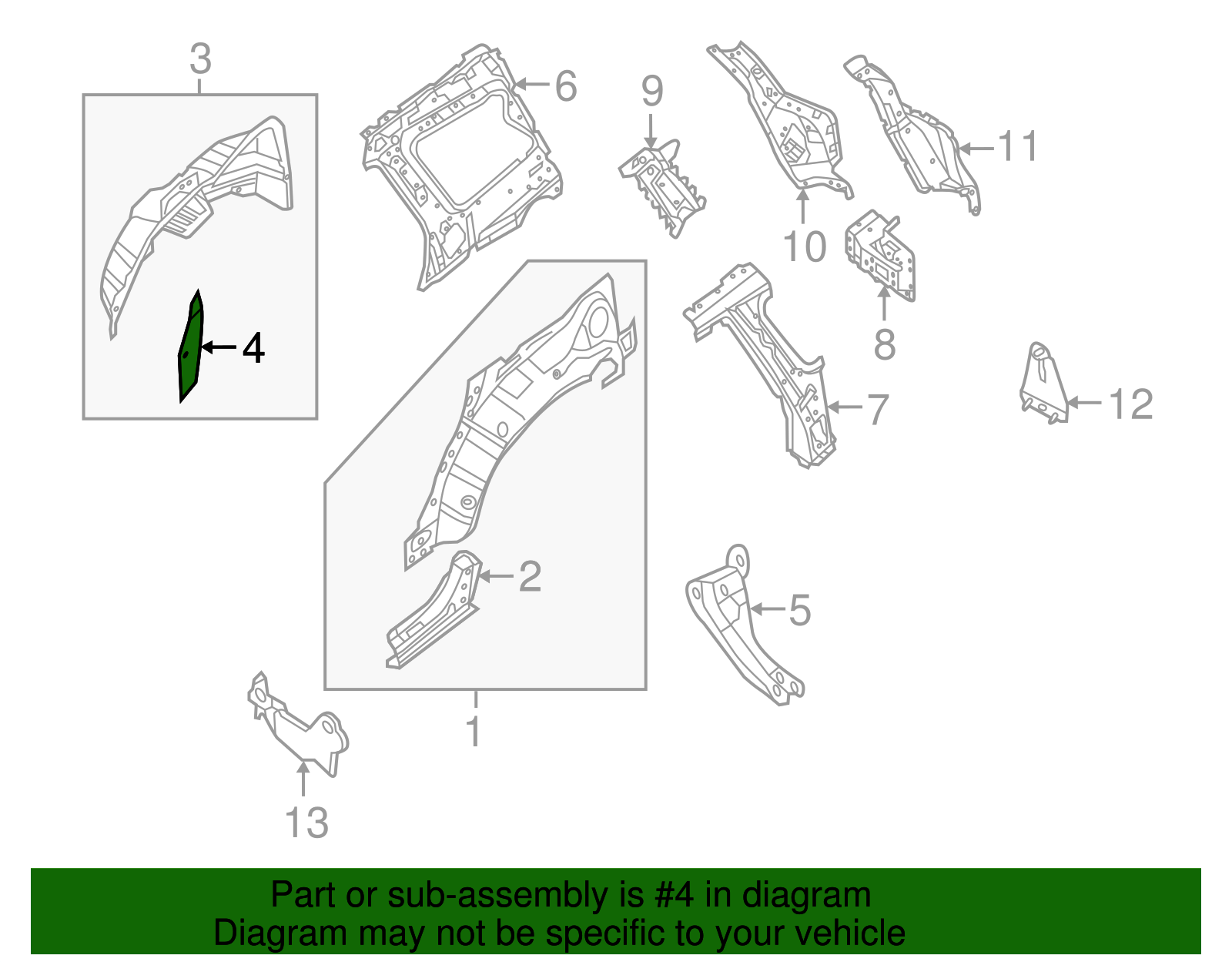G6756-3JAMA - High-Quality Inner Wheelhouse Extension for 2013-2020 ...