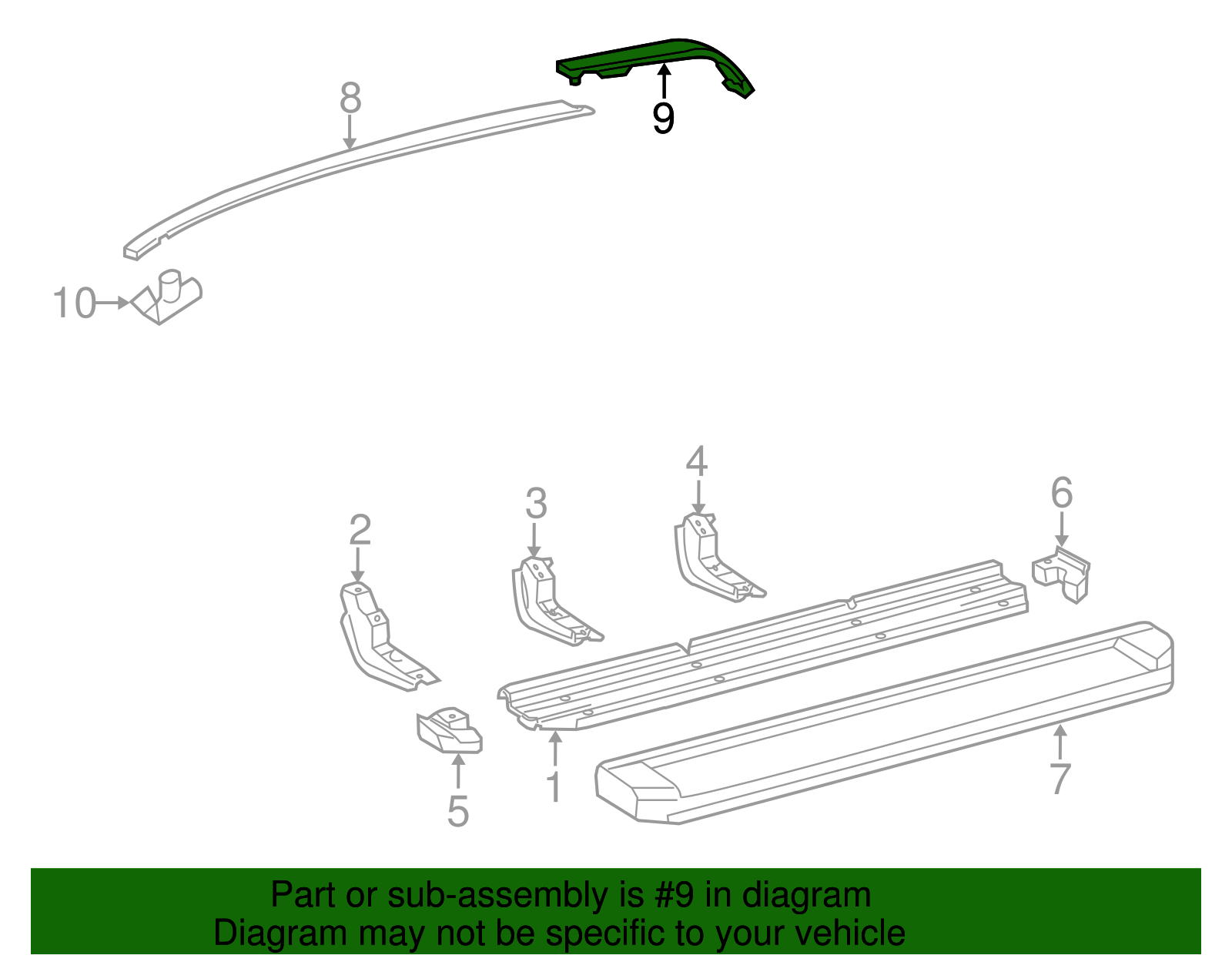 2007-2021 Toyota Tundra Moulding, Roof Drip Side Finish, Rear Right ...