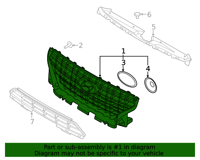 2020-2024 Hyundai Venue Upper Grille 86350-K2000 | OEM Parts Online