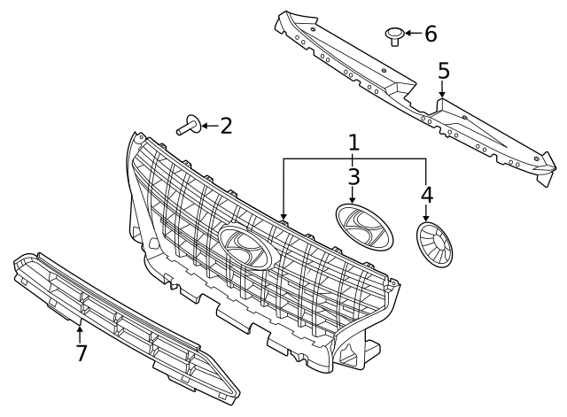 2020-2024 Hyundai Venue Upper Grille 86350-K2000 | OEM Parts Online