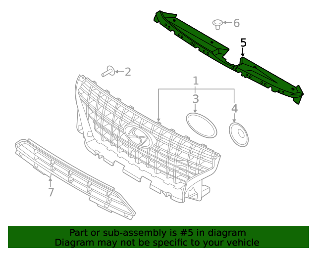 2020-2024 Hyundai Venue Grille Bracket 86391-K2000 | OEM Parts Online
