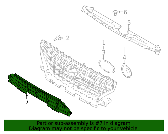 2020-2024 Hyundai Venue Lower Grille 86531-K2000 | OEM Hyundai Parts
