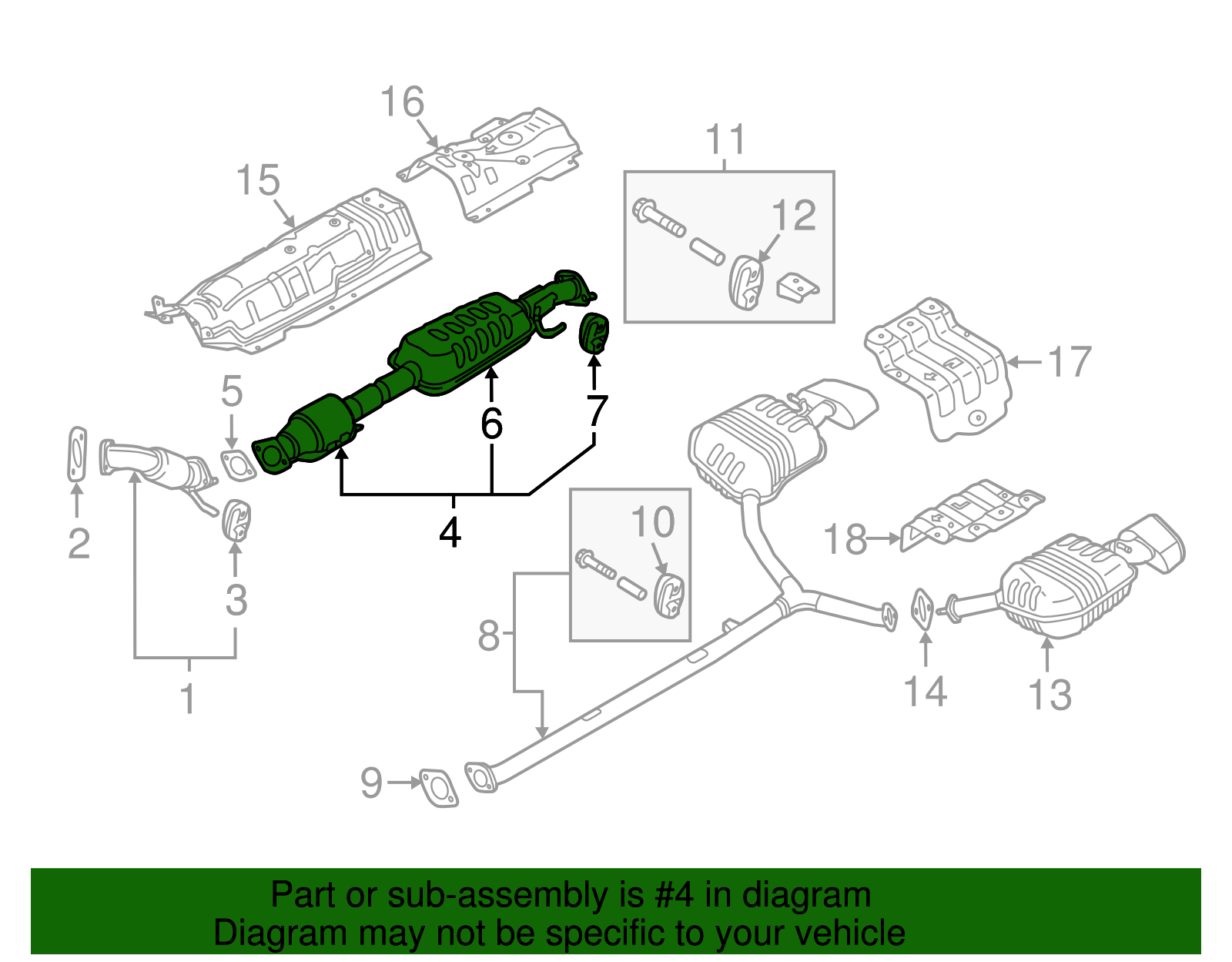 2019 Hyundai Sonata Catalytic Converter 28600-D5550 | Hyundai Wholesale ...