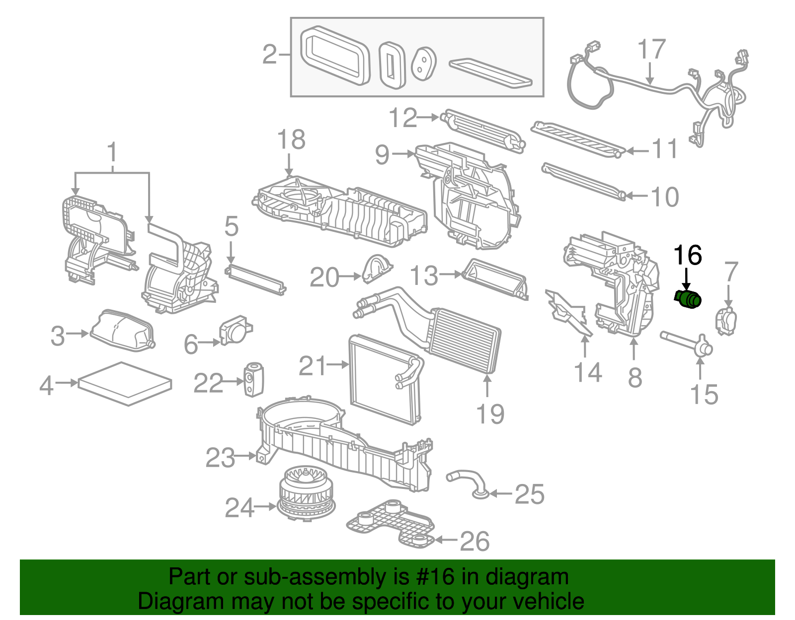 22801046 - Instrument Panel Air Duct Air Temperature Sensor 2013-2024 ...
