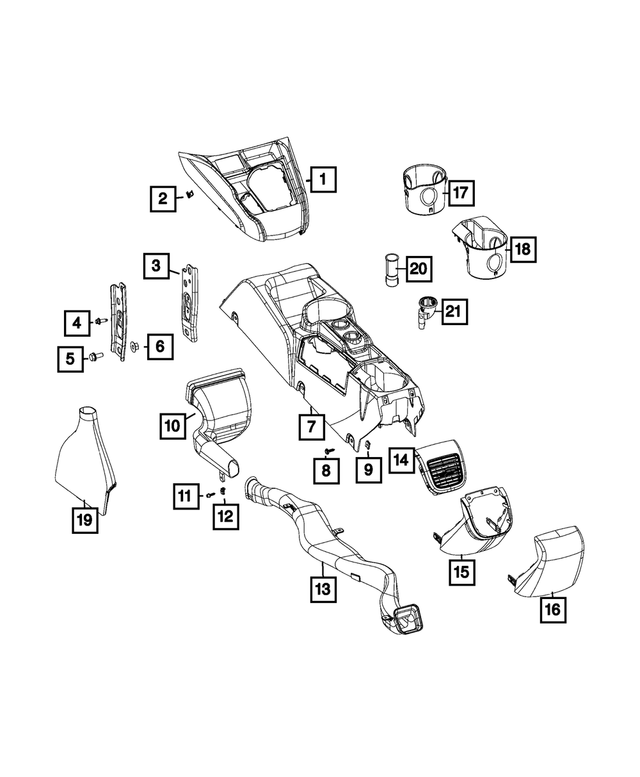2015-2020 Ram ProMaster City Floor Console Duct 68267950AA | QuickParts