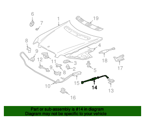 2001-2009 Mercedes-Benz Hood Release Cable 203-880-04-59 ...