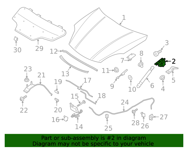 2019-2023 Porsche Cayenne Hood Hinge 9Y0-823-302-D | OEM Vehicle Parts